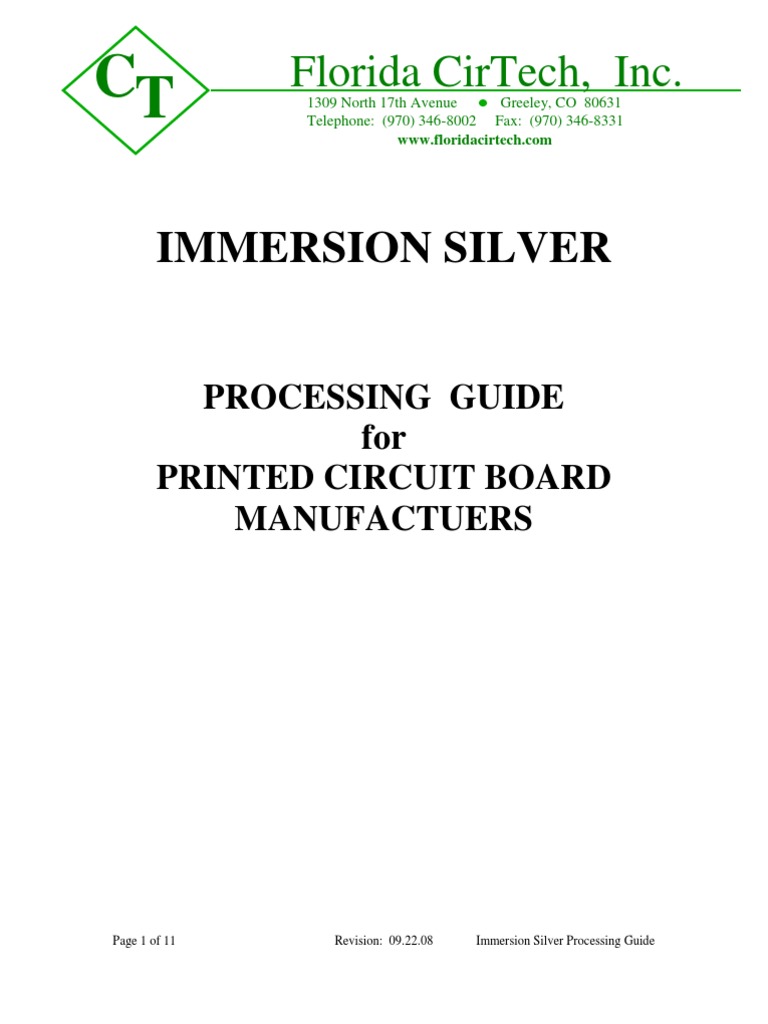 Immersion Silver Processing Guide | PDF | Silver | Titration