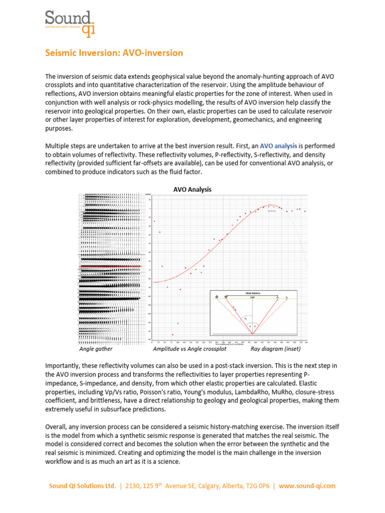 AVO Inversion - Workflow LW Formatting | PDF | Reflection Seismology ...