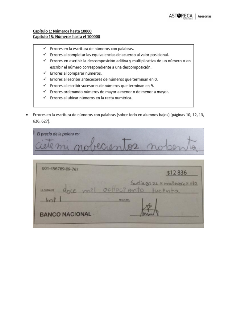 Errores y Dificultades 4o Basico | PDF | Sustracción | Multiplicación