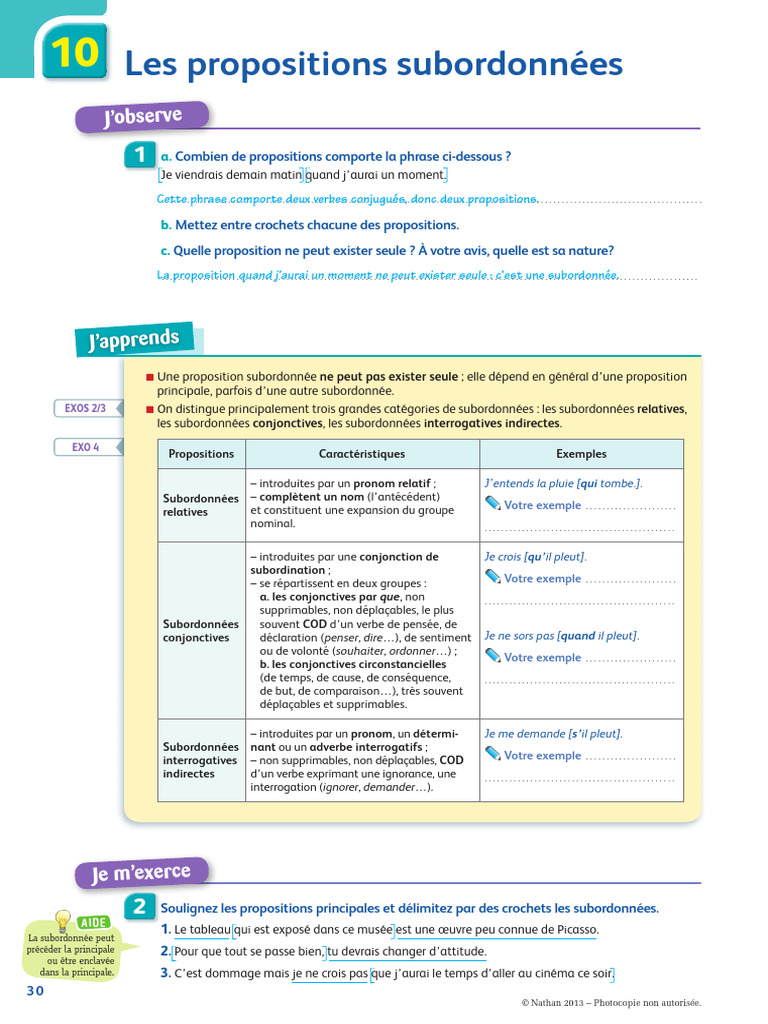 Comprendre les propositions subordonnées | PDF | Clause | Mécanique du ...