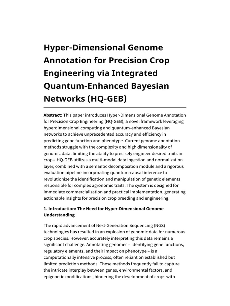 Quantum-Enhanced Crop Genome Annotation | PDF | Genomics | Bayesian Network