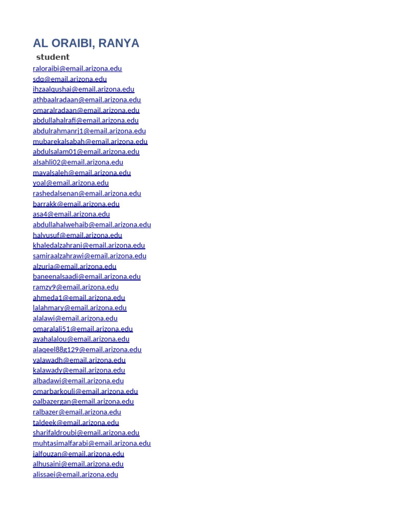 University of Arizona Directory | PDF