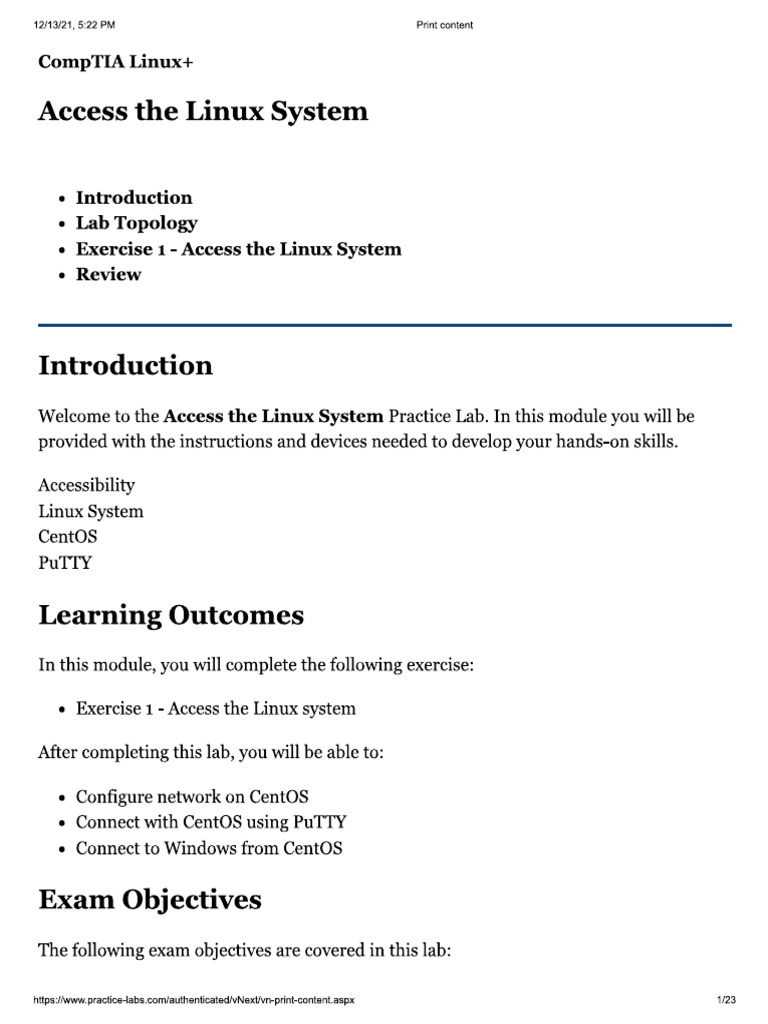 Access The Linux System | PDF