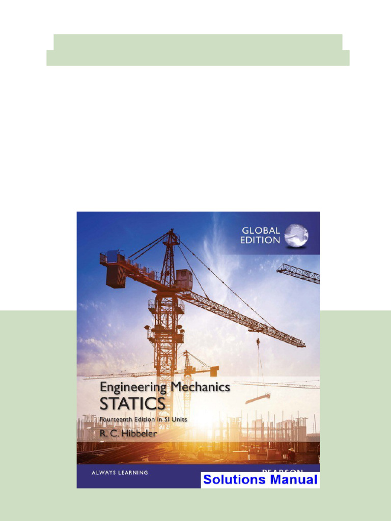 Engineering Mechanics Statics in SI Units 14th Edition Hibbeler ...