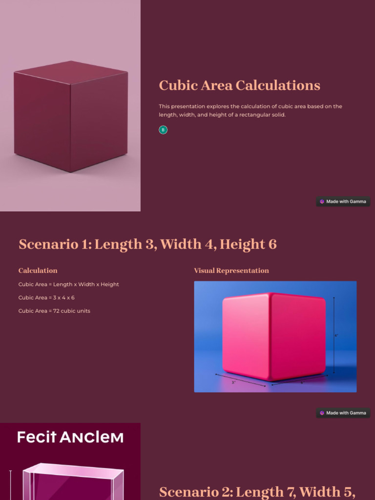 Cubic Area Calculations | PDF