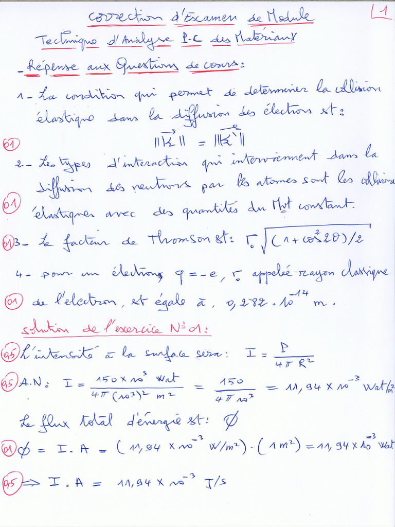 Technique D'analyse Physico-Chimique - Corrigé - s4 - L2 | PDF
