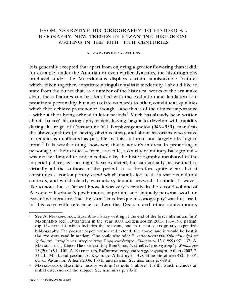 Historical Writings | PDF | Byzantine Empire