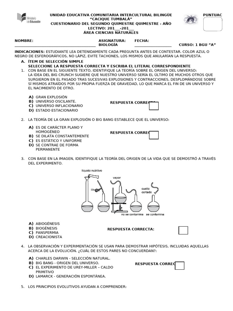 Biologia 1 Bgu Cuestionario | PDF | Sistema digestivo humano | Polisacárido