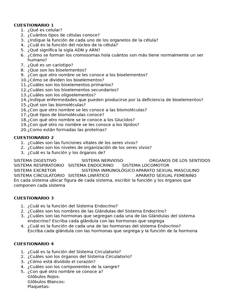 10 Egb CCNN Preguntas Cuestionario PV 2025 | PDF | Sistema endocrino | Hormona