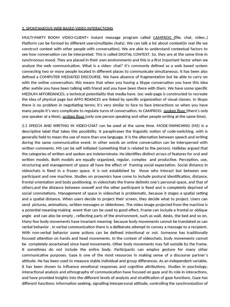 2 - Spoken and Written Discourse in Online Interactions - Capp. 2, 3, 4 ...