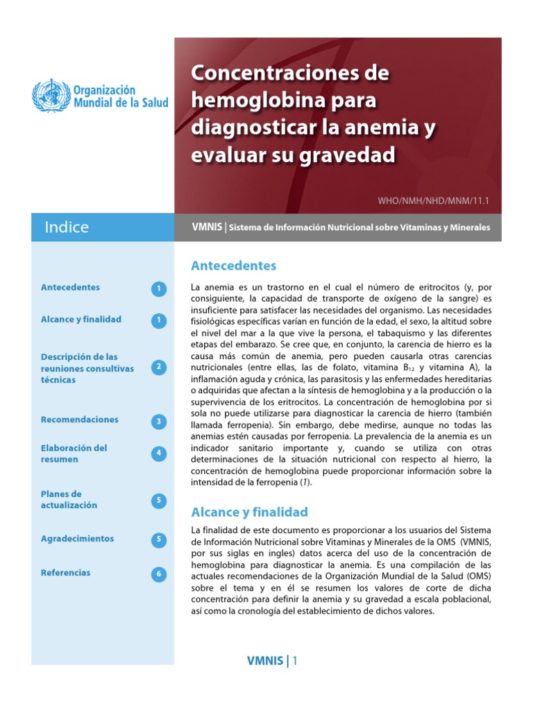 Anemia Oms | Anemia | Organización Mundial de la Salud