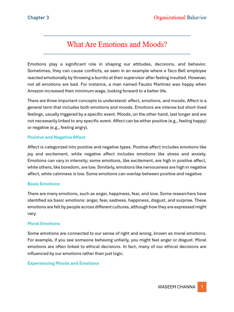 Understanding Emotions in the Workplace | PDF | Emotions | Mental Health