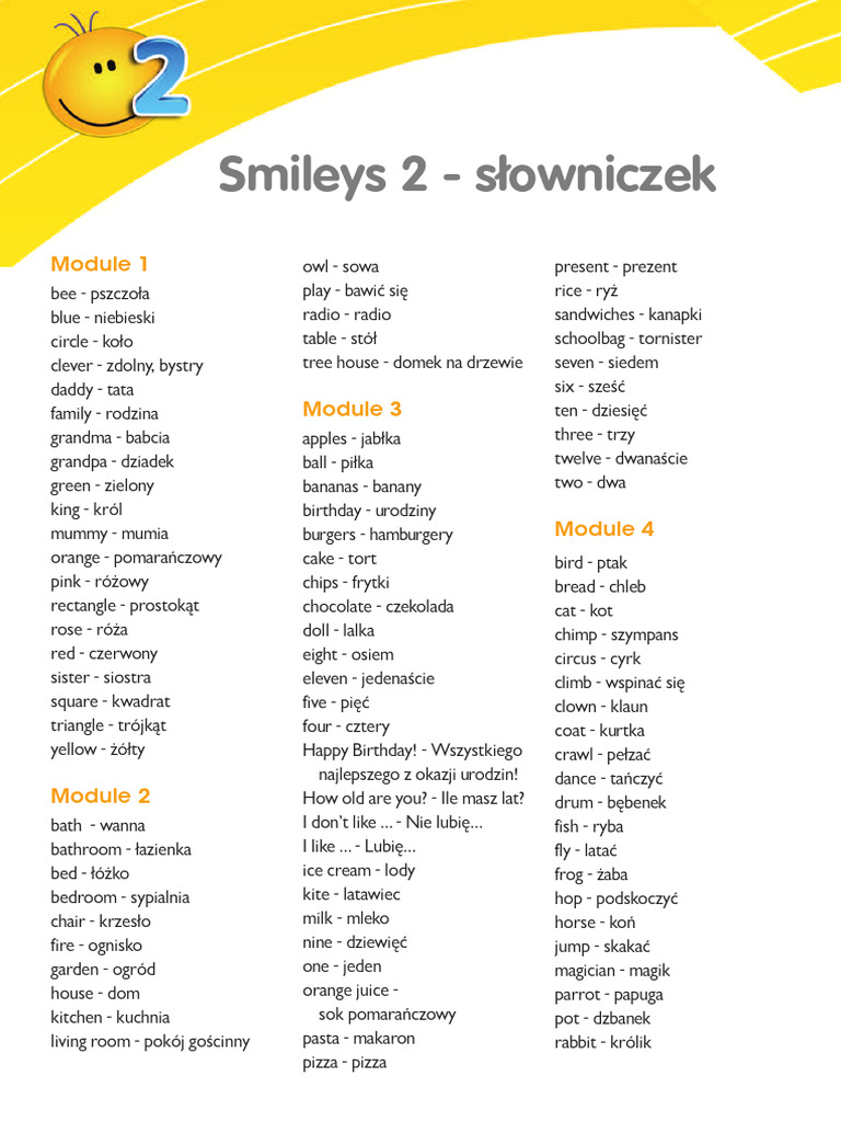 Smileys 2 Word List | PDF