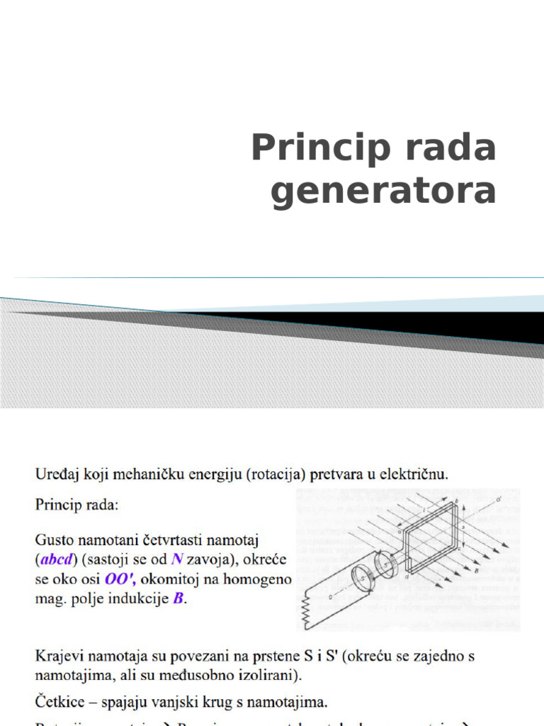 Princip Rada Generatora I Vrtložne Struje | PDF