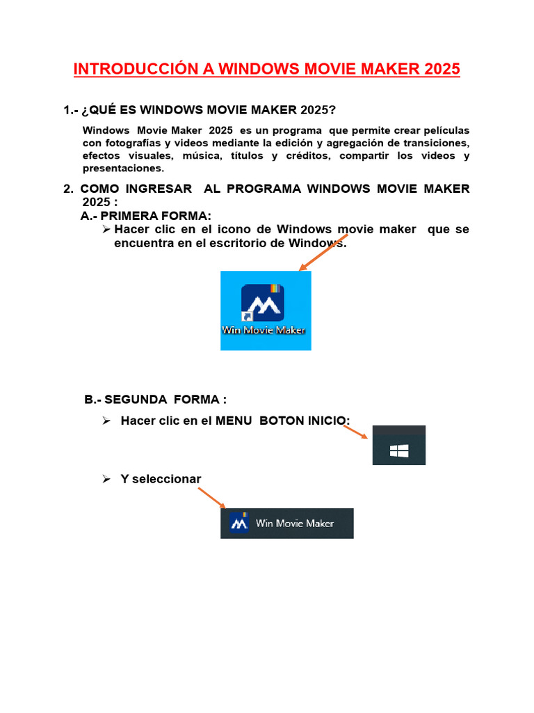 Tema-Introducción A Windows Movie Maker 2025 | PDF | Vídeo | Ventana ...