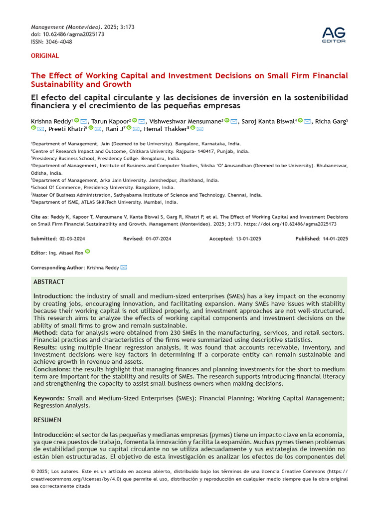 The Effect of Working Capital and Investment Decis | PDF | Linear ...