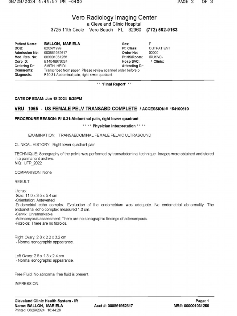 Scan - Us Pelvis - Jul 2, 2024 | PDF