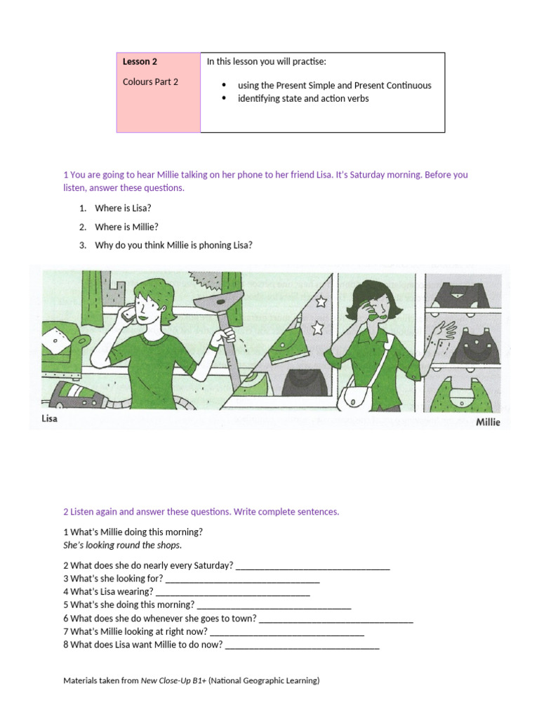 B1 Lesson 2 Colours Part 2 | PDF | Linguistics