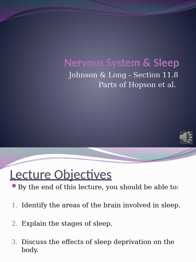 2b Nervous System Sleep 2 | PDF | Sleep | Rapid Eye Movement Sleep