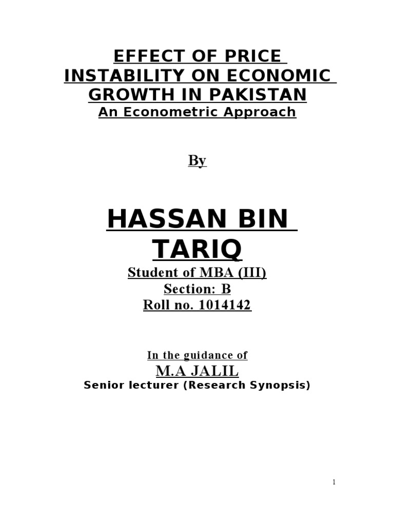 Effect of Price Instability On Economic Growth. | PDF | Inflation ...