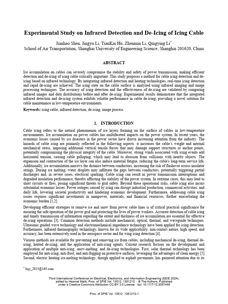 Infrared Icing Detection and De-Icing System | PDF | Thermography ...