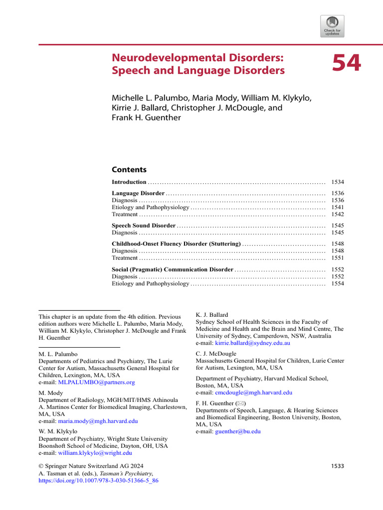 Neurodevelopmental Speech Disorders Guide | PDF | Mental Disorder ...