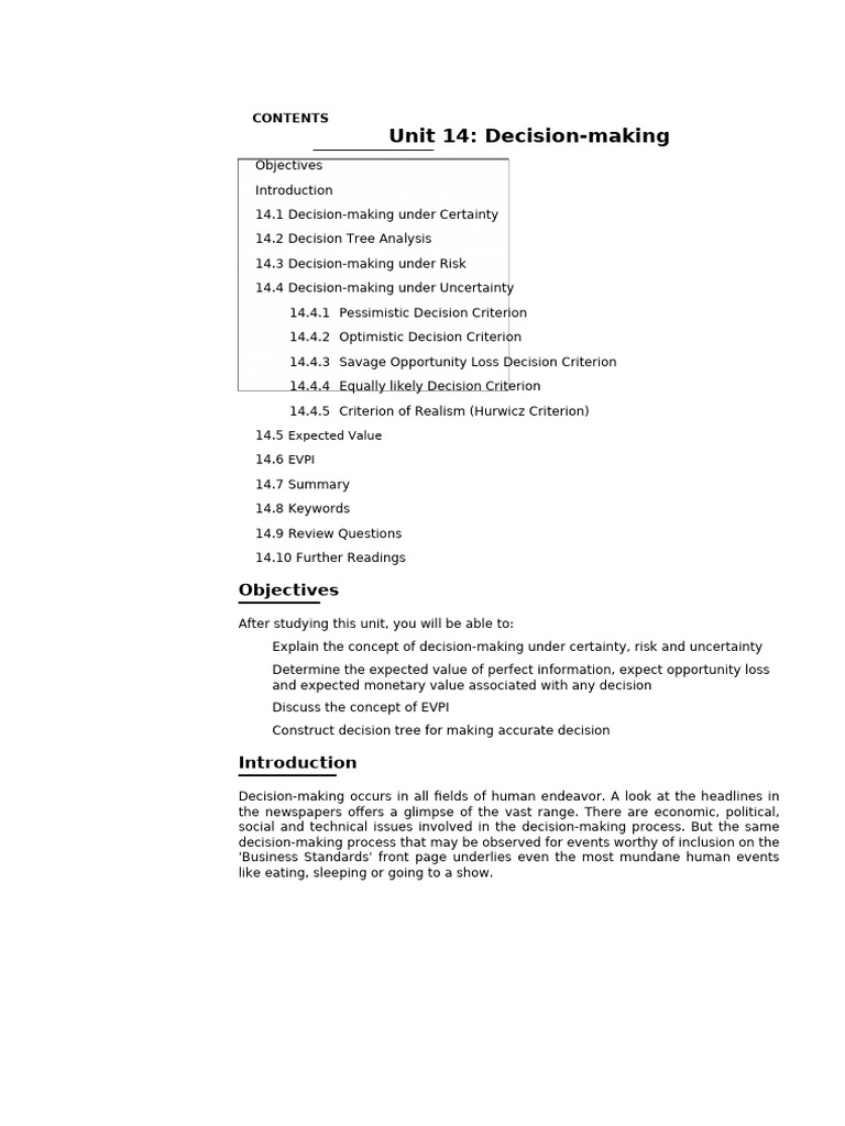 Decision-Making Strategies Explained | PDF | Expected Value | Random ...