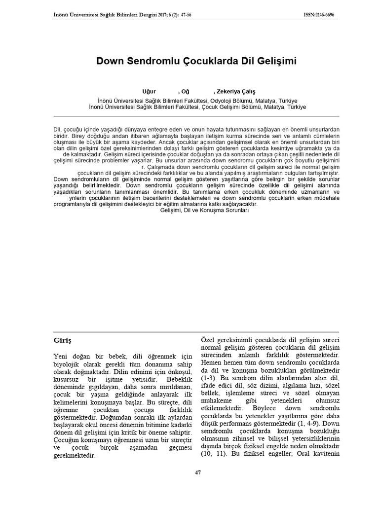 Language Development in Children With Down Syndrome | PDF