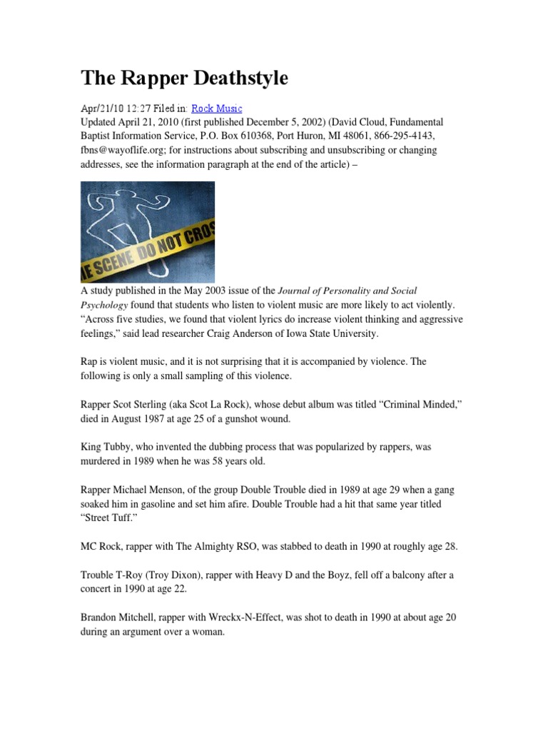 The Rapper Death Style | PDF | The Beatles | Ringo Starr