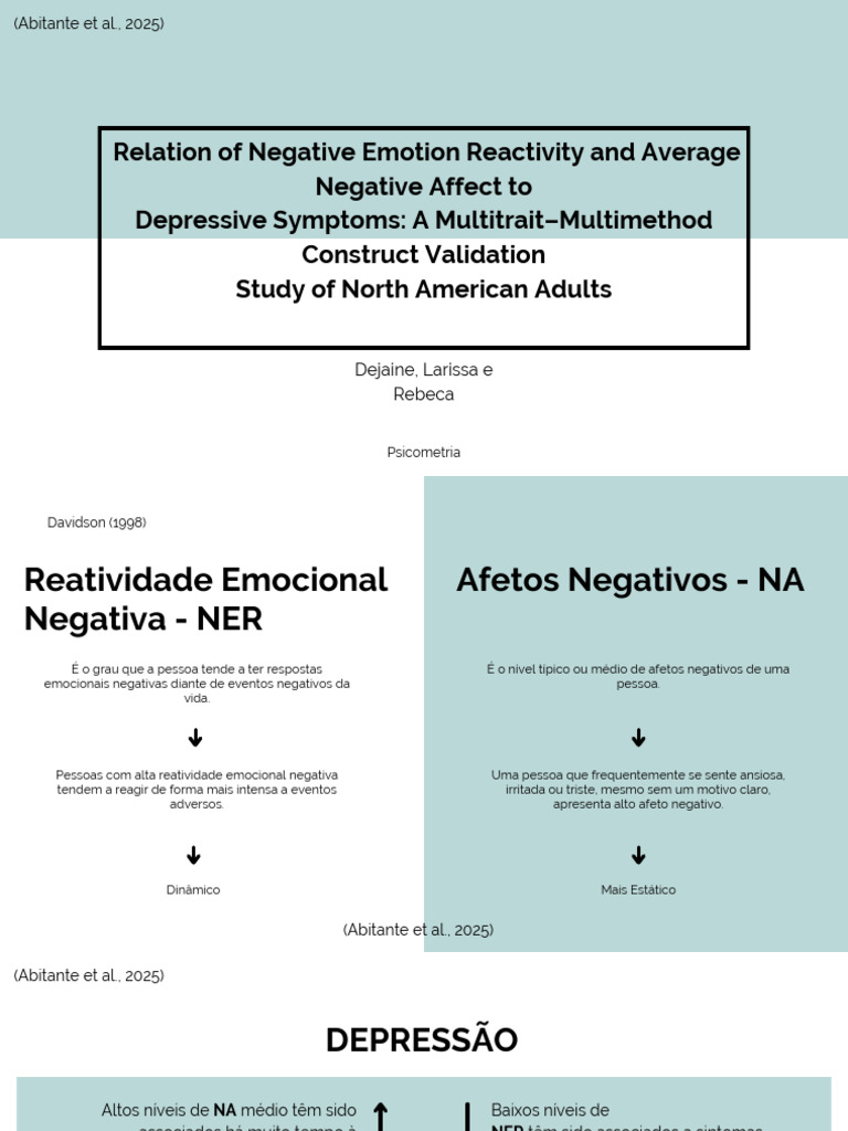 Relation of Negative Emotion Reactivity and Average Negative Affect To ...