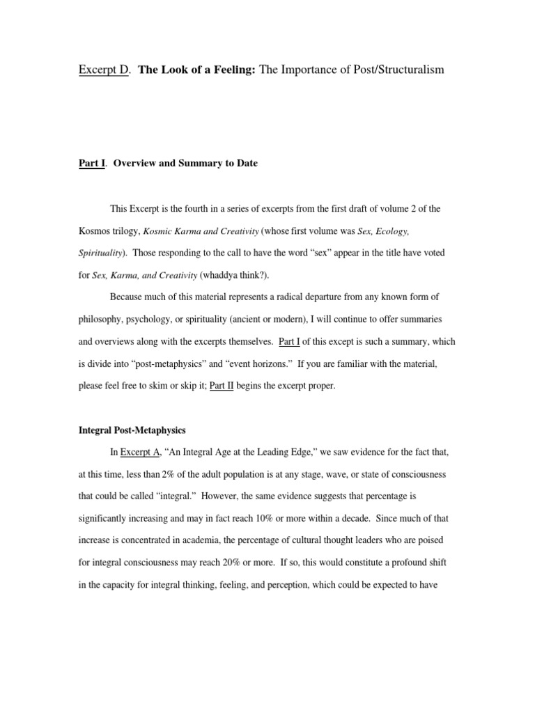 Excerpt D | PDF | Narration | Phenomenology (Philosophy)