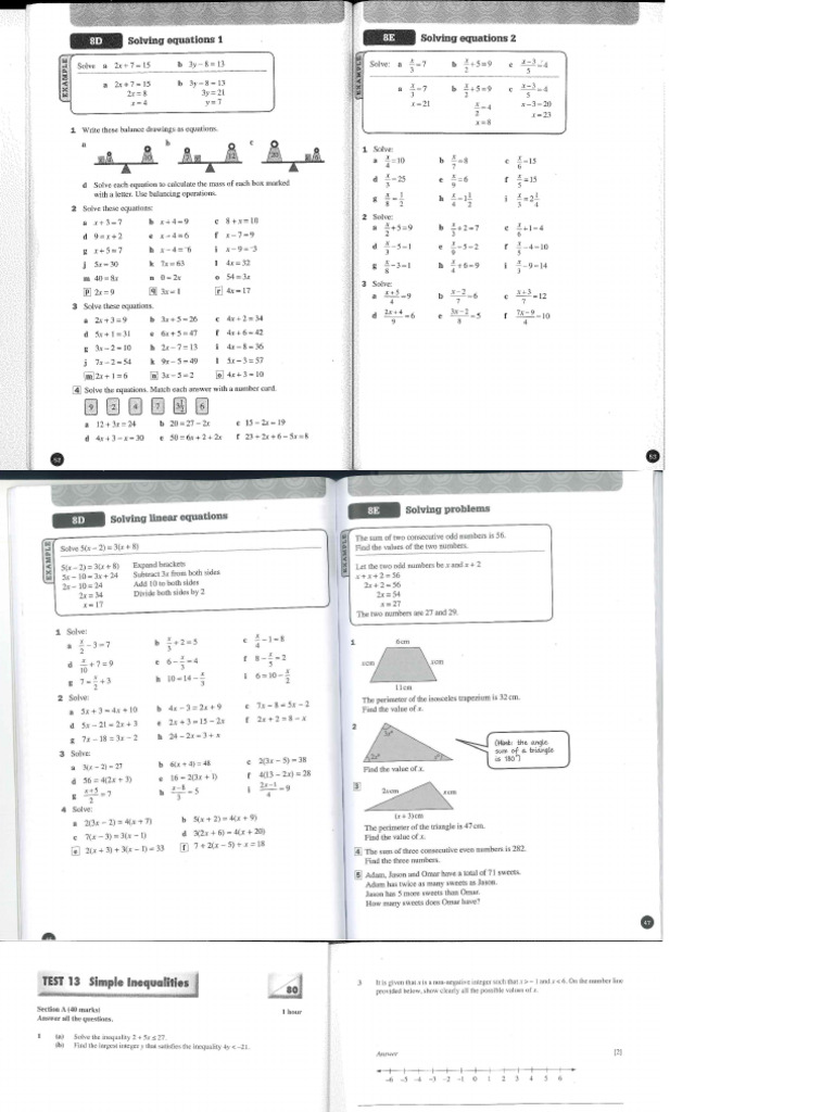 Y8 Solving Equations & Inequalities | PDF