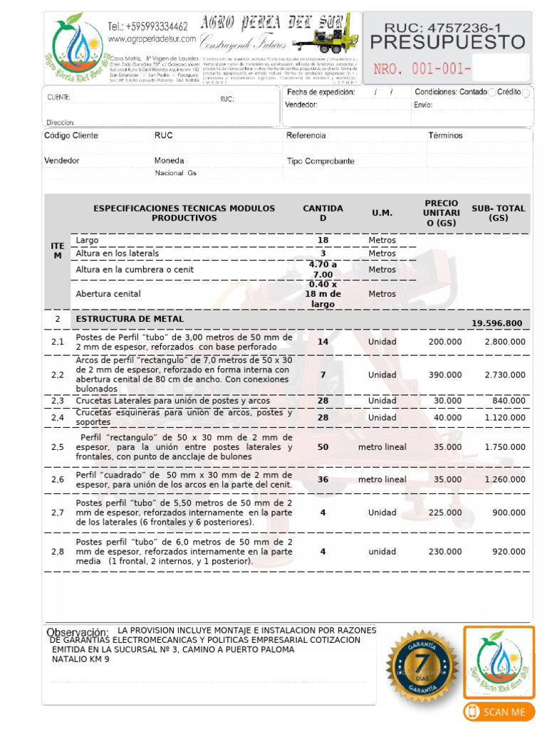 Invernaderos y Accesorios Gobencion Seceti | PDF