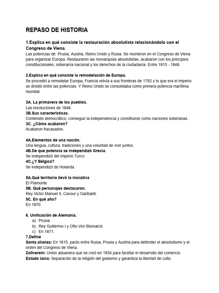 T2 Parte 2 Del Examen Historia | PDF