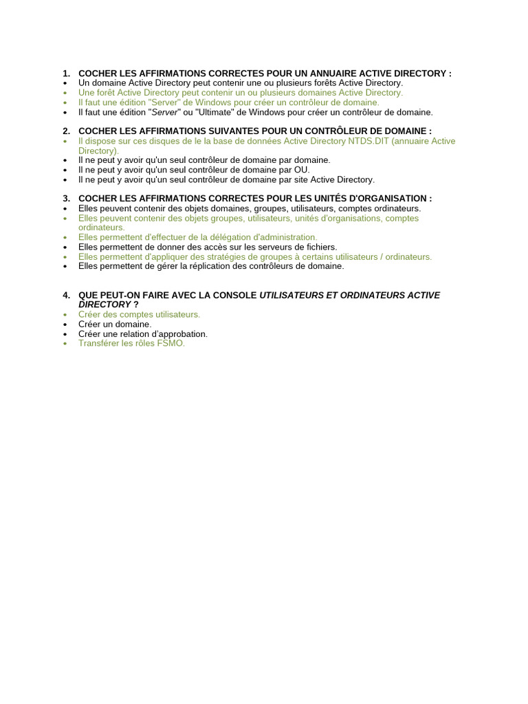 Affirmations sur Active Directory et GPO | PDF | Active Directory ...