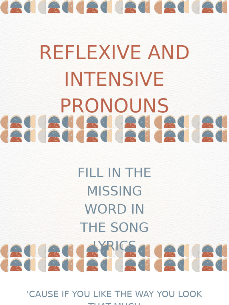 Reflexive vs. Intensive Pronouns Guide | PDF | Pronoun | Linguistic ...