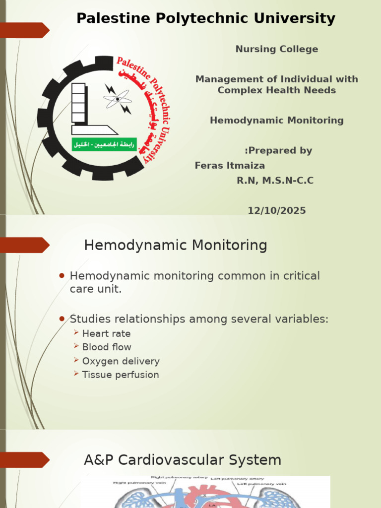 3-Hemodynamic Monitoring-1 | PDF | Heart | Blood Pressure