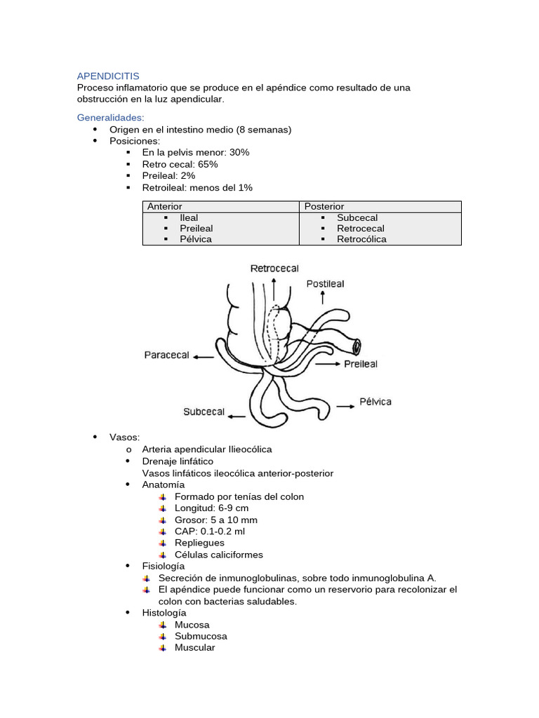 Signo de Rovsing y síntomas de apendicitis | PDF | Enfermedades y ...