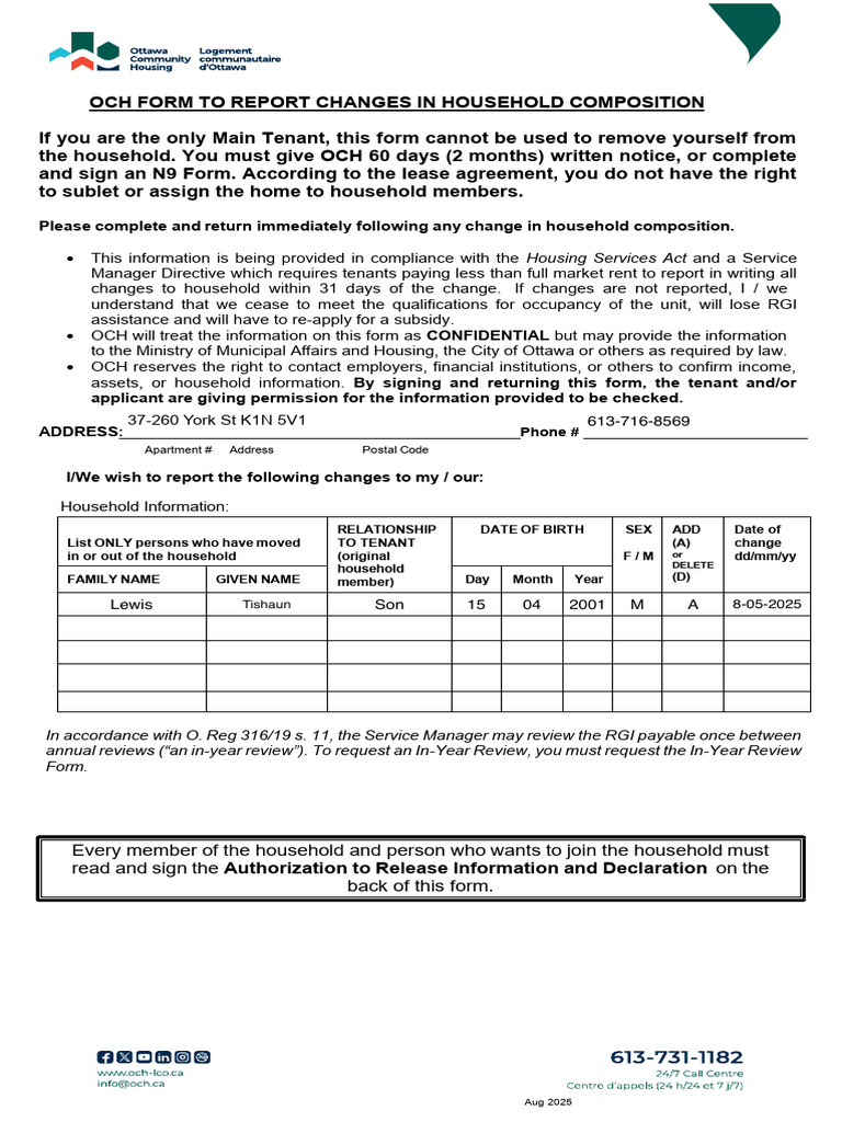 Report Change Form - ENG (2025) | PDF