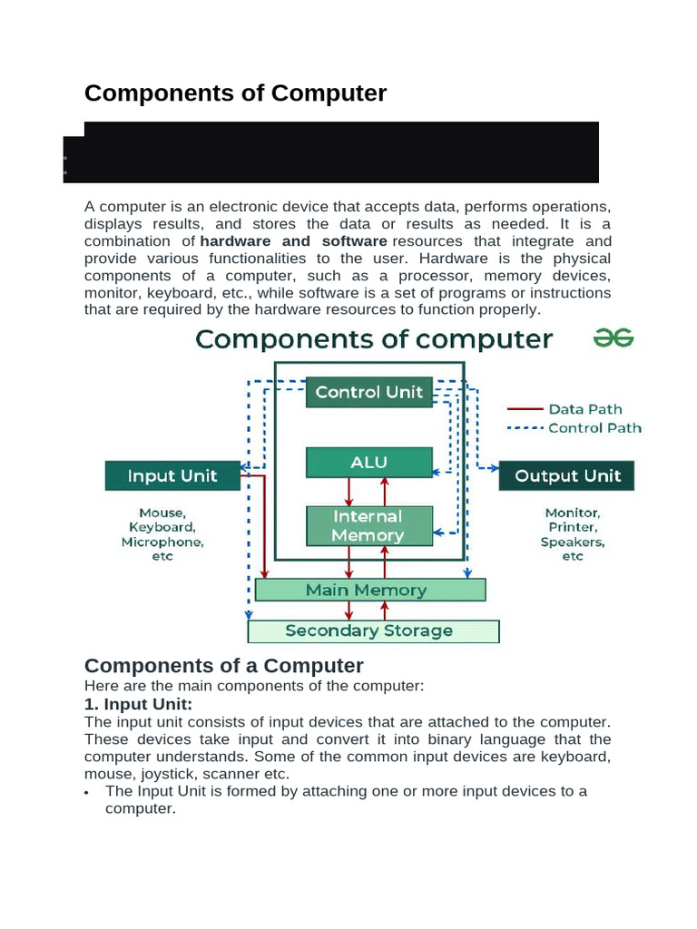 Key Components of a Computer System | PDF | Central Processing Unit ...
