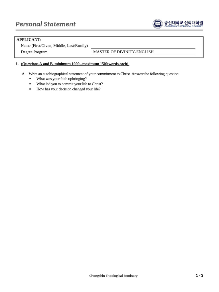 Personal Statement | PDF