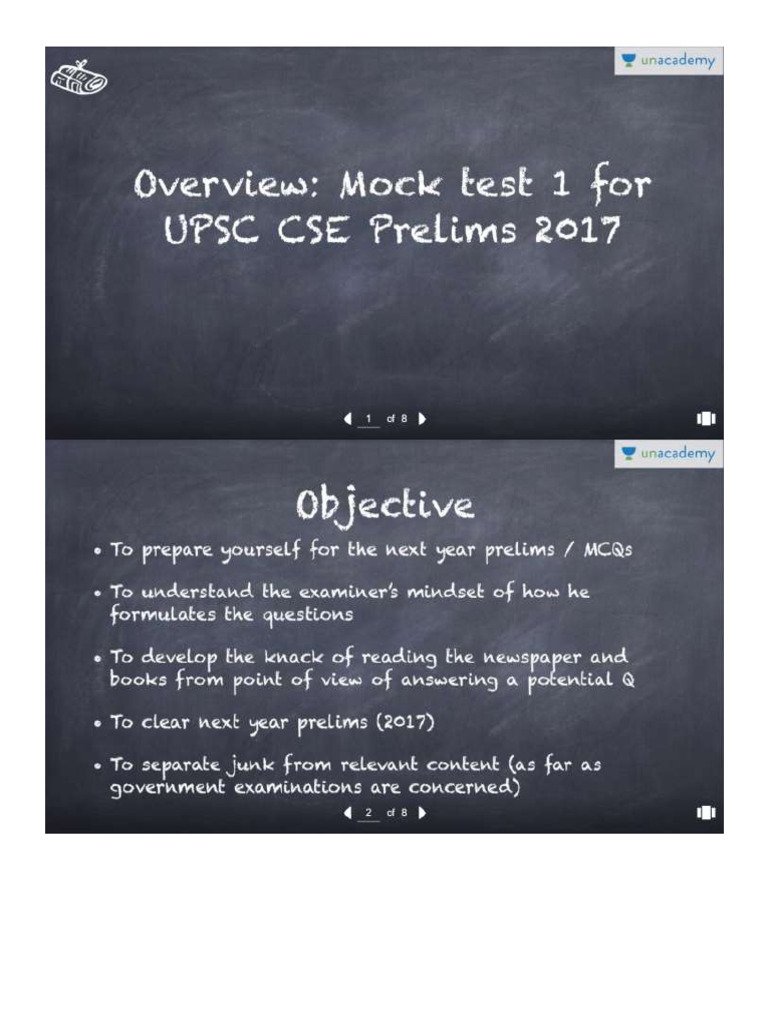 Mock Test 1 For Upsc Cse Prelims 2017 (WWW - Freeupscmaterials ...