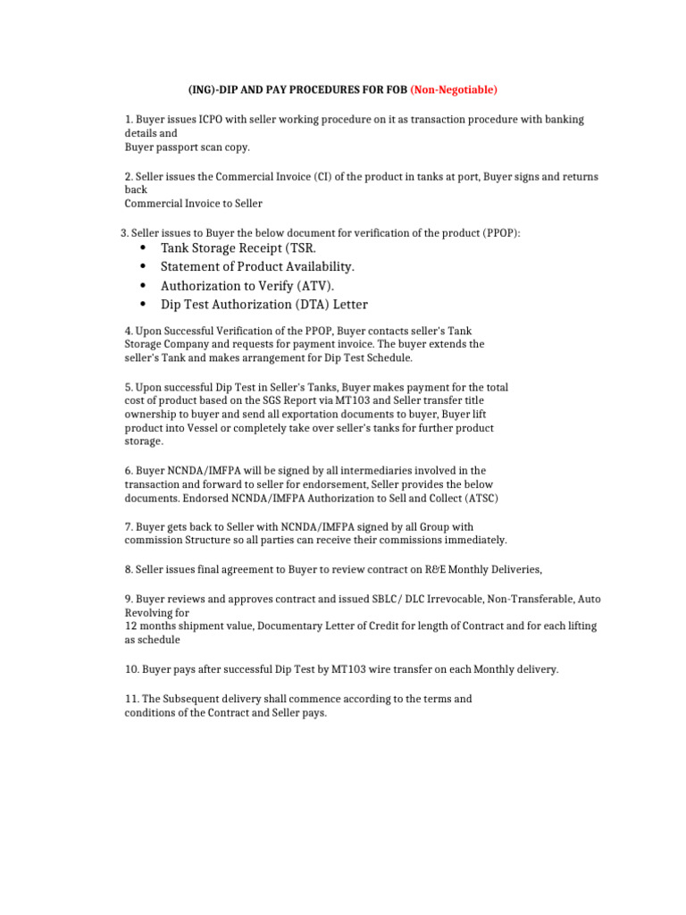 DIP and Pay Procedure Overview | PDF