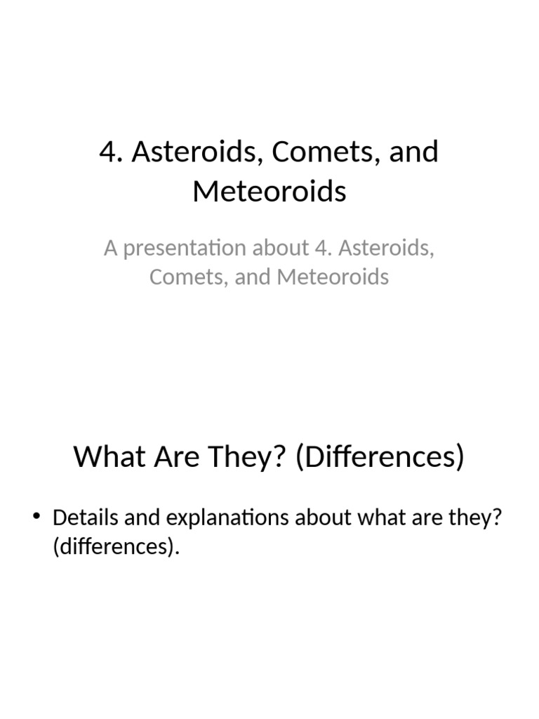 Asteroids, Comets, and Meteoroids | PDF