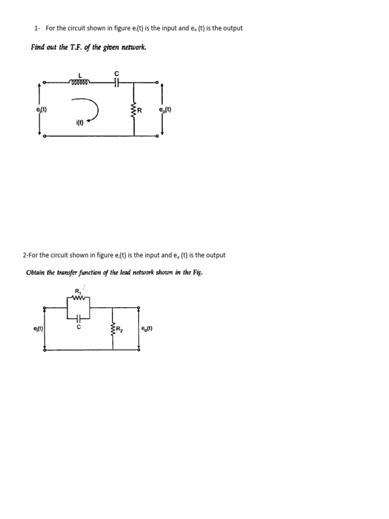 Sheet #1 (Transfer Function) | PDF