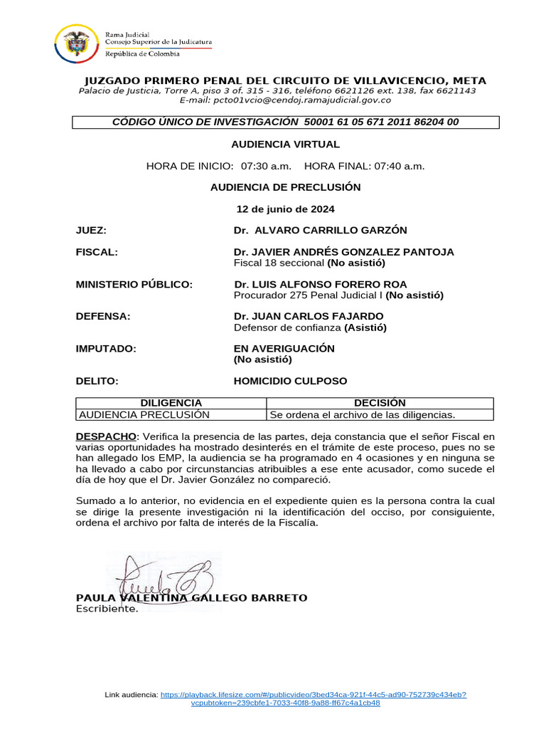 2011-86204 Preclusión | PDF