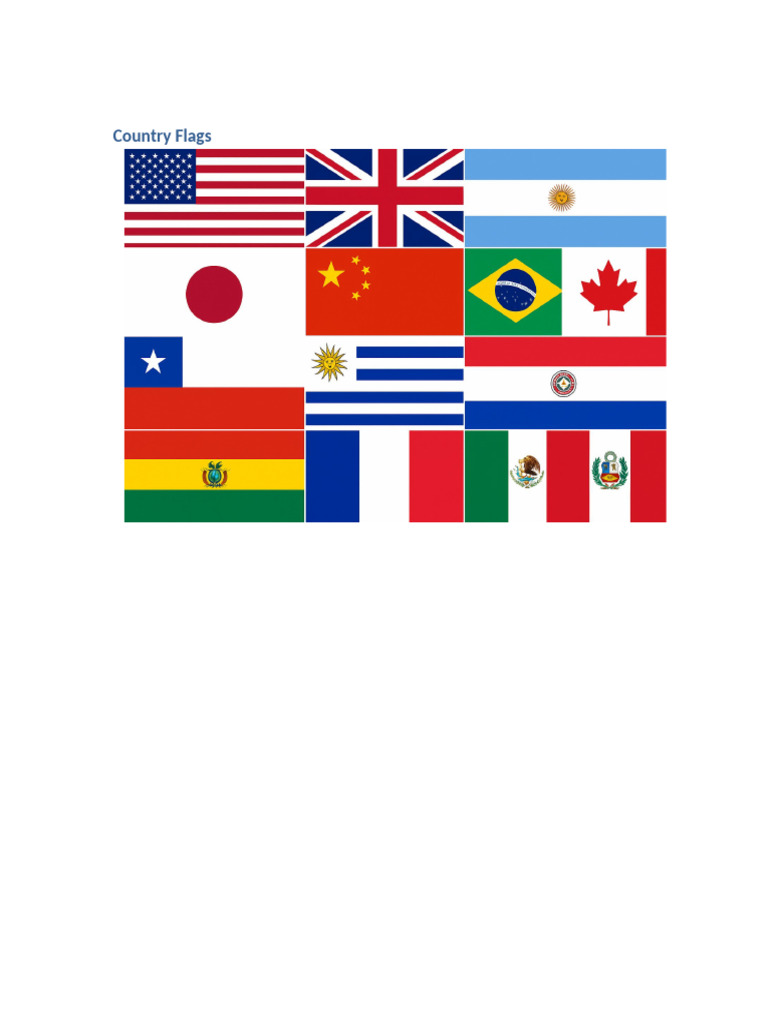 Country Flags and Answer Key | PDF