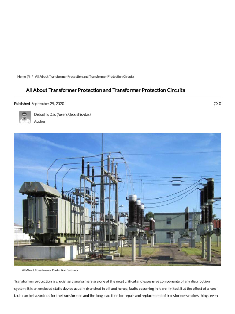 Transformer Protection - Types, Relays & FAQs Explained | PDF | Transformer | Relay