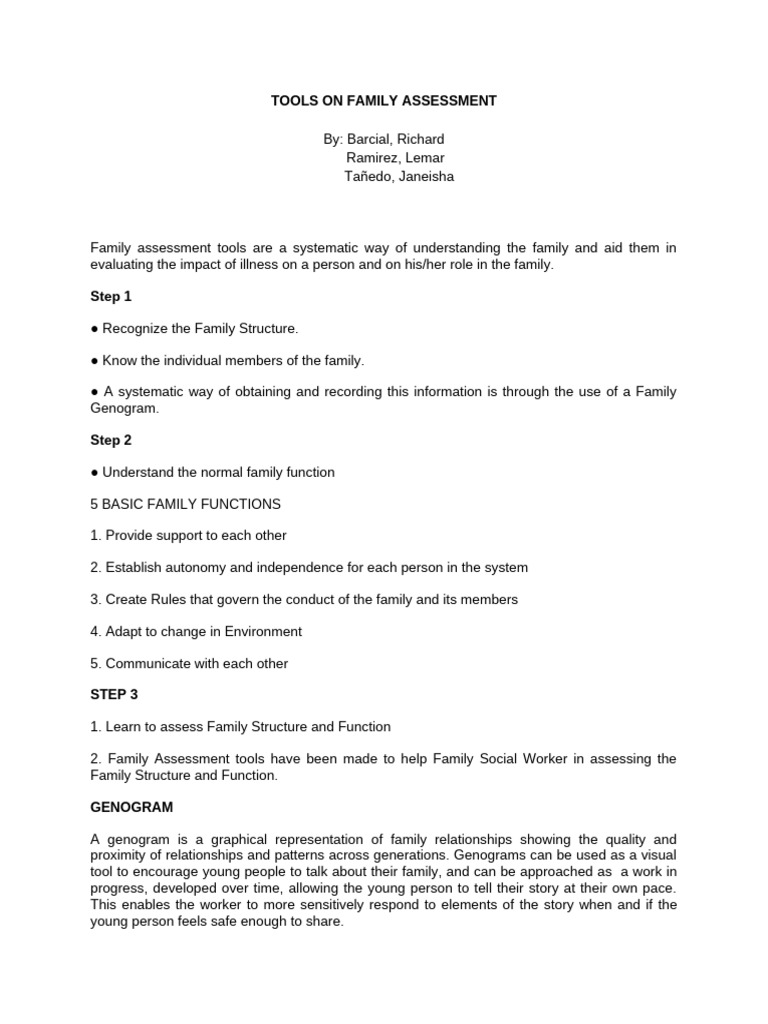 Family Assessment Tools Overview | PDF | Family | Multiple Births