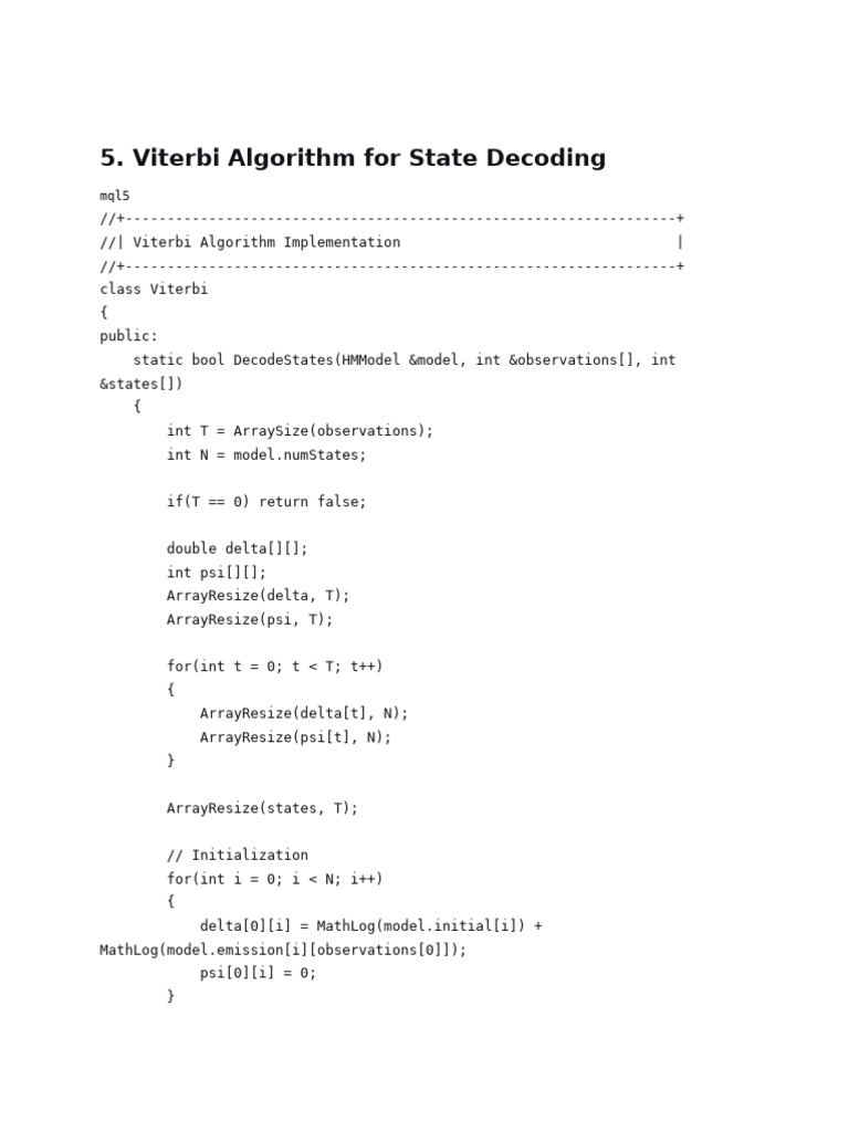 Viterbi Algorithm For State Decoding | PDF